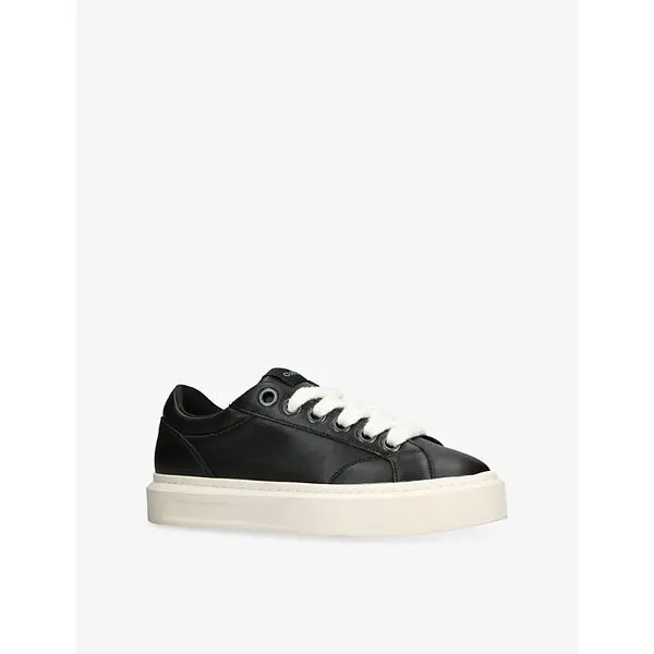 CLEENS Leather Lace-up Trainers - Black