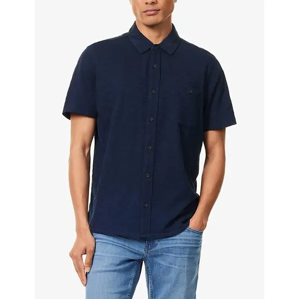Paige Carillo Short-sleeve Cotton-jersey Shirt - Deep Anchor