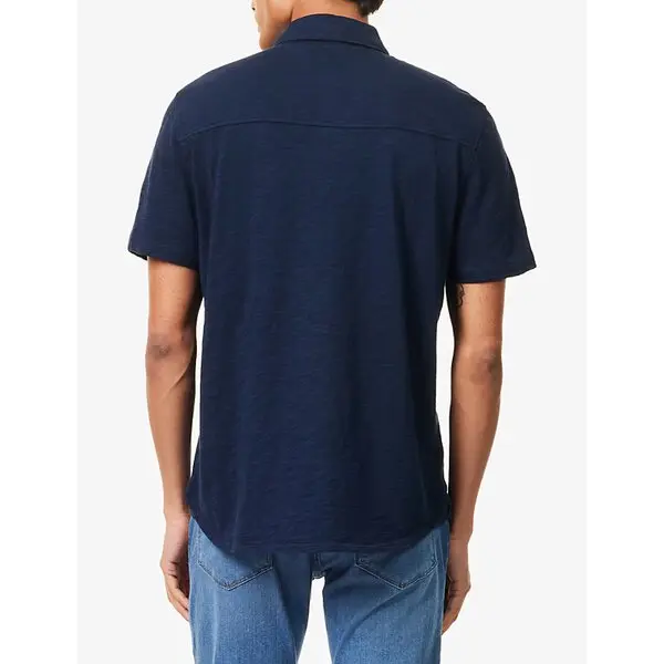 Paige Carillo Short-sleeve Cotton-jersey Shirt - Deep Anchor