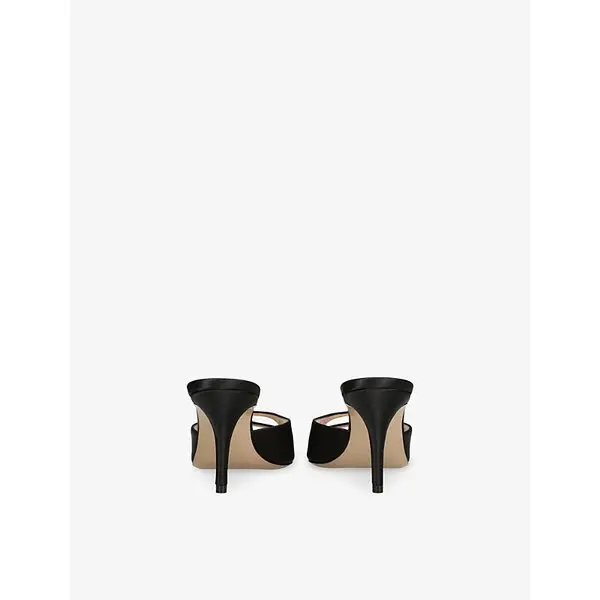ANDREA WAZEN Carol 75 Satin Heeled Mules - Black