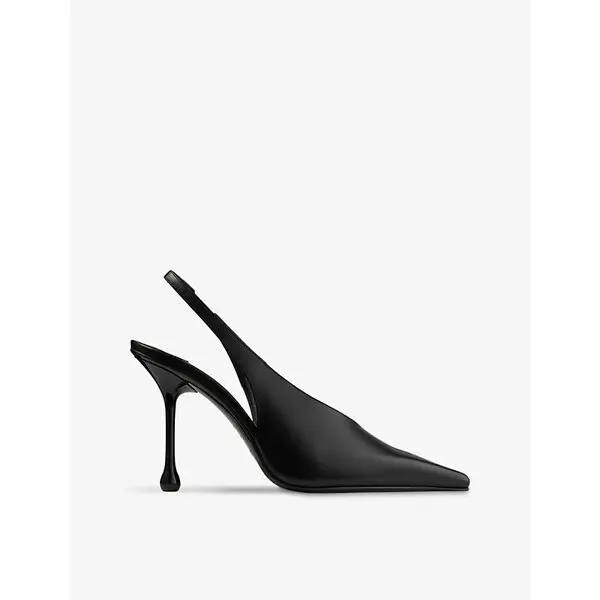 JIMMY CHOO Isa 95 Slingback Leather Heeled Courts - Black