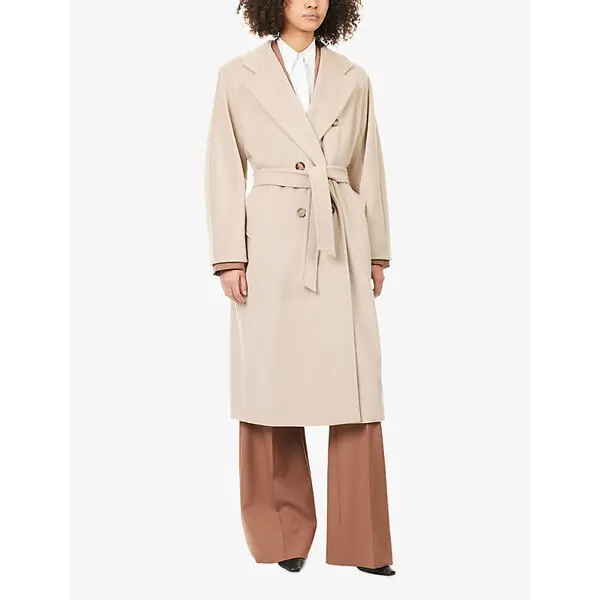 Max Mara Madame Belted Wool And Cashmere Coat - Ecru