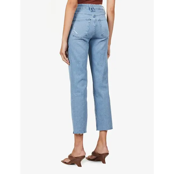 Good American Good Straight High Rise Stretch Denim Jeans