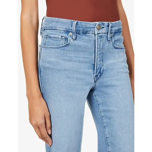 Good American Good Straight High Rise Stretch Denim Jeans