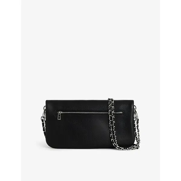 Zadig&Voltaire Rock Graffiti Logo-embellished Leather Clutch - Black