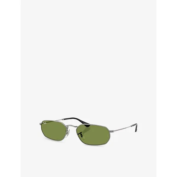Ray-ban Rb3947 Irregular Metal Sunglasses - Silver