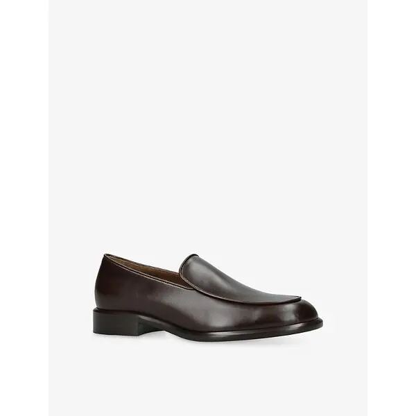 Khaite Miles Leather Loafers - Brown