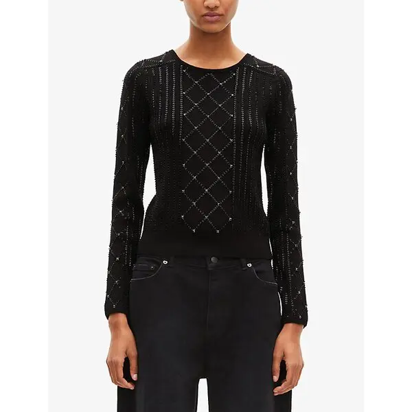 The Kooples Embellished Long-sleeve Knitted Jumper