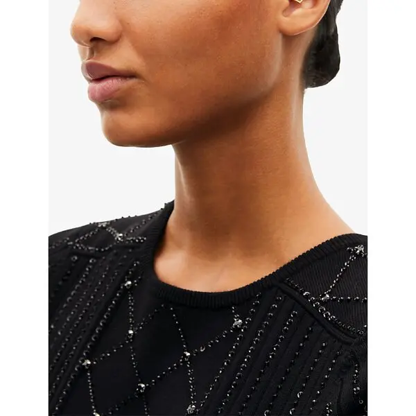 The Kooples Embellished Long-sleeve Knitted Jumper