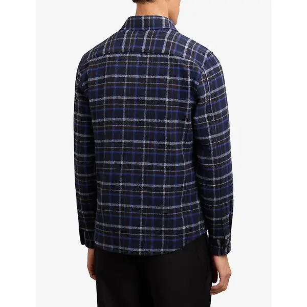 REISS Sam Checked Woven Overshirt