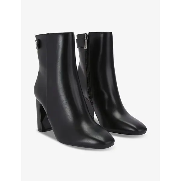 Carvela Embellished Leather Heeled Ankle Boots - Black