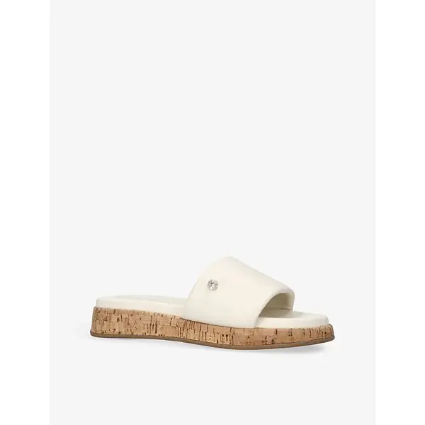 Carvela C-stud Embellished Flat-sole Faux-leather Mules