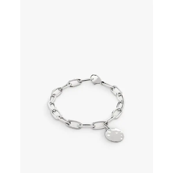 Monica Vinader Sterling-silver Oval Charm Link Bracelet - Sterling Silver