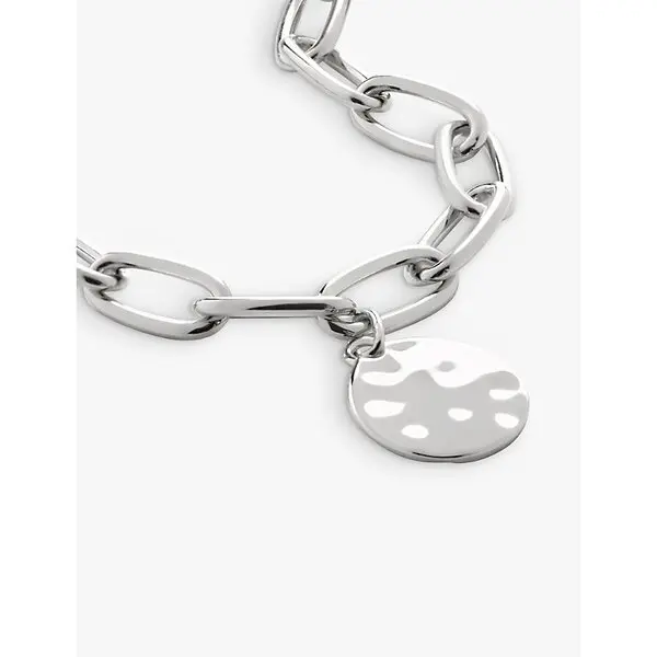 Monica Vinader Sterling-silver Oval Charm Link Bracelet - Sterling Silver