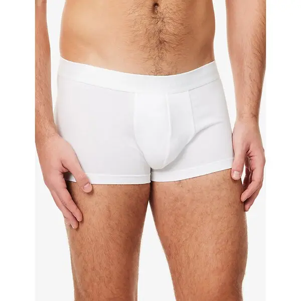 Sunspel Branded-waistband 3-pack Stretch-cotton Trunks
