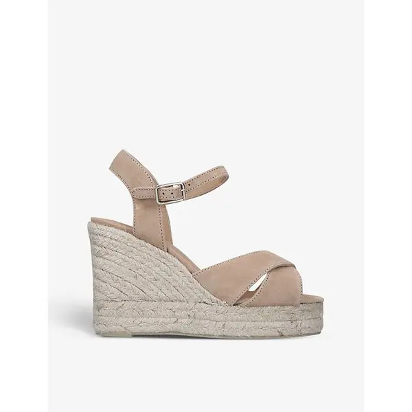 CastaÑer Blaudell Suede Wedge Espadrilles - Rust