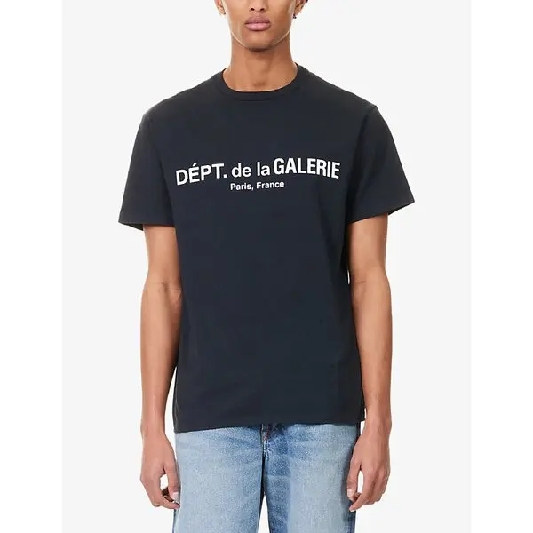 GALLERY DEPT. Logo-print Crew-neck Cotton T-shirt - Black