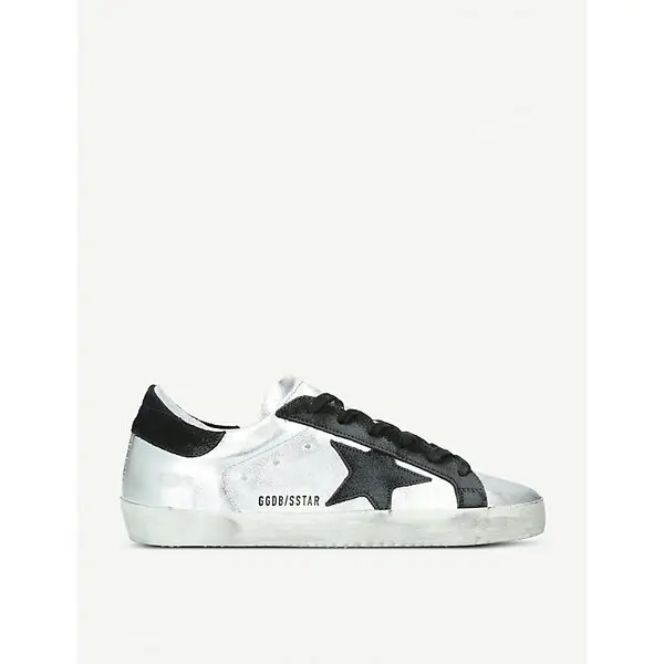 GOLDEN GOOSE A8 Superstar Leather Trainers - Silver Com