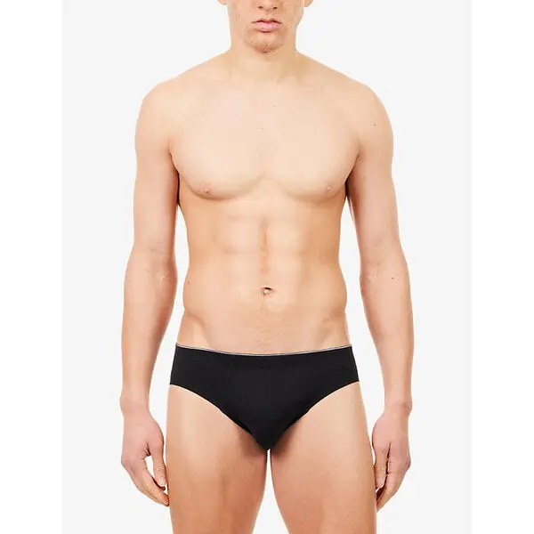 Hanro Basic Slim-fit Cotton Briefs - Black