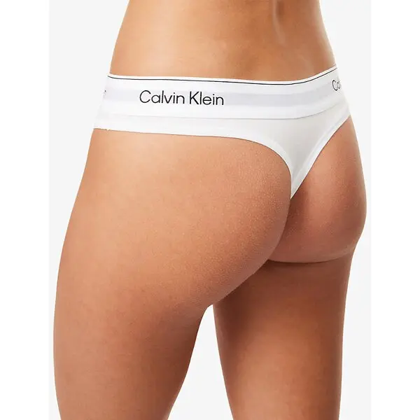 Calvin Klein Icon Branded Cotton And Modal-blend Thong