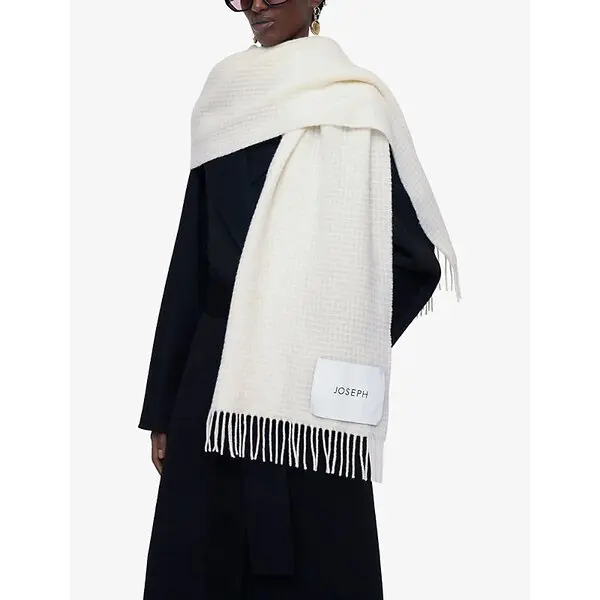 JOSEPH Flora Waffle Wool Scarf