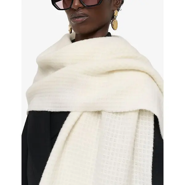 JOSEPH Flora Waffle Wool Scarf