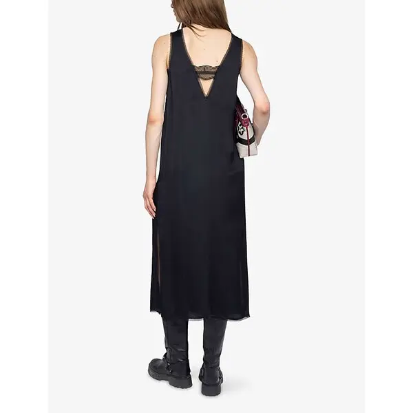 Zadig&Voltaire Renzo V-neck Lace Trim Midi Dress