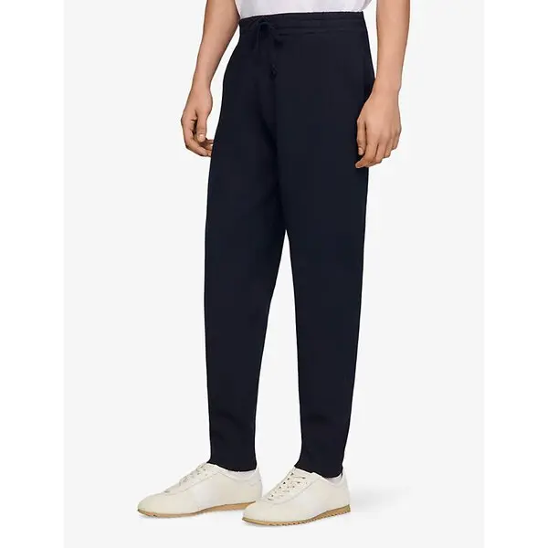 Sandro Logo-patch Regular-fit Stretch-woven Jogging Bottoms