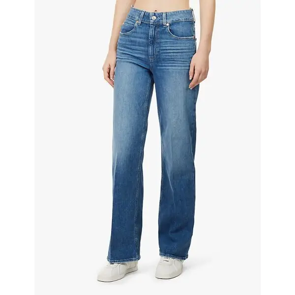 Paige Sasha Wide-leg High-rise Stretch-denim Jeans