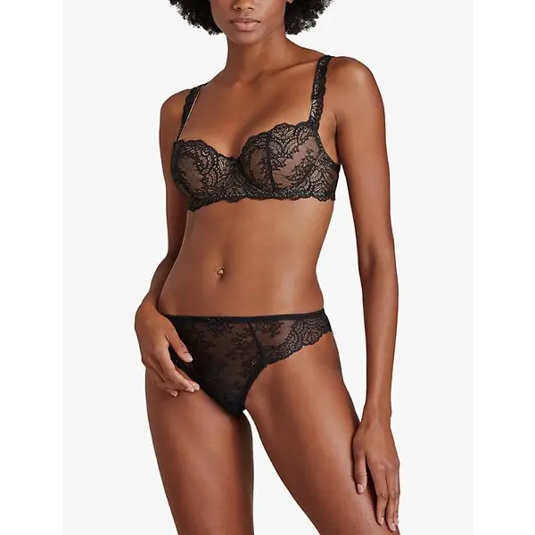 AUBADE Danse Stretch-lace Half-cup Bra - Black