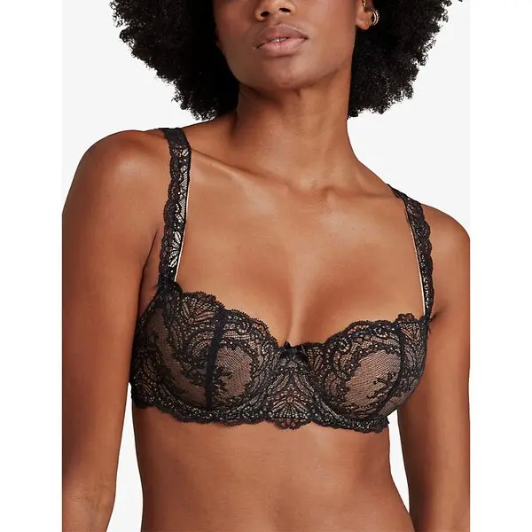 AUBADE Danse Stretch-lace Half-cup Bra - Black