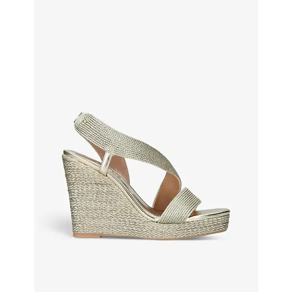 Carvela Gala C-stud Micro-rope Woven Wedge Sandals