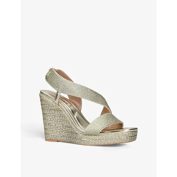 Carvela Gala C-stud Micro-rope Woven Wedge Sandals