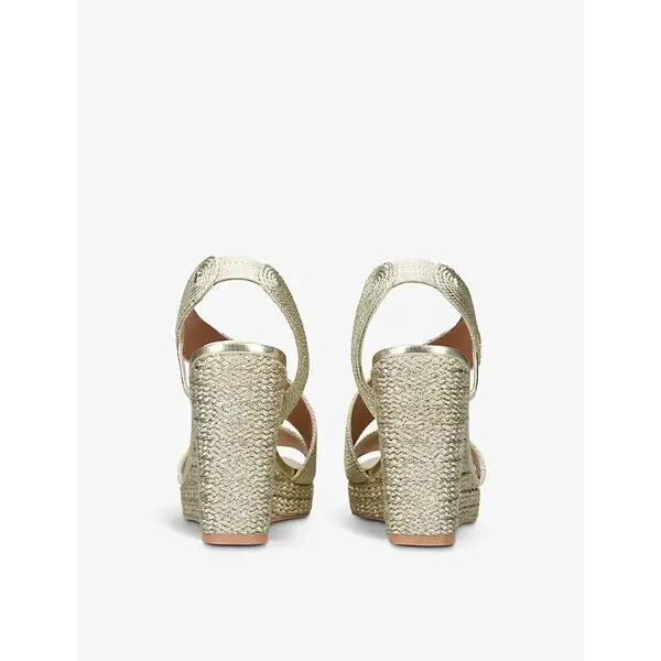 Carvela Gala C-stud Micro-rope Woven Wedge Sandals
