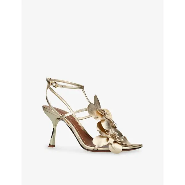 Zimmermann Orchid 85 Leather Sandals - Gold