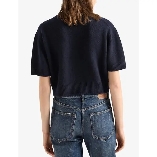 Prada Cashmere-wool Blend Knitted Jumper - Blue
