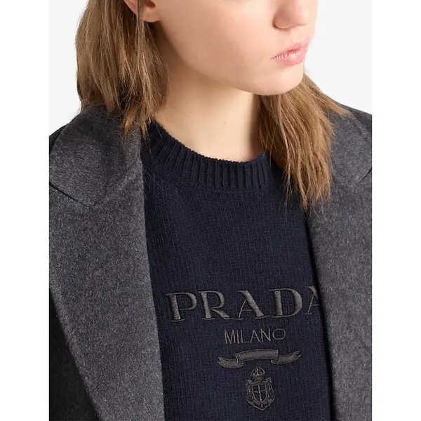 Prada Cashmere-wool Blend Knitted Jumper - Blue