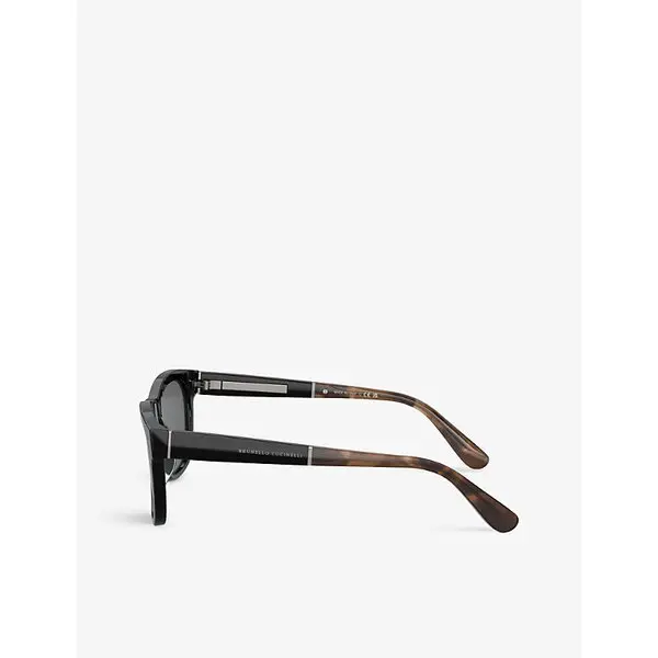 Brunello Cucinelli Pillow Frame Acetate Sunglasses - Black