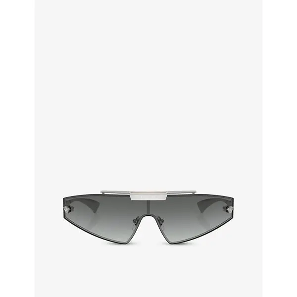 Versace Logo-embellished Irregular Acetate Sunglasses - Silver