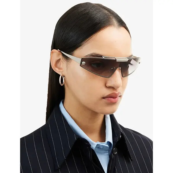 Versace Logo-embellished Irregular Acetate Sunglasses
