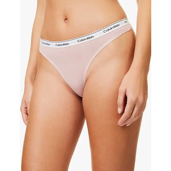 Calvin Klein Modern Logo Low-rise Stretch-cotton Thong