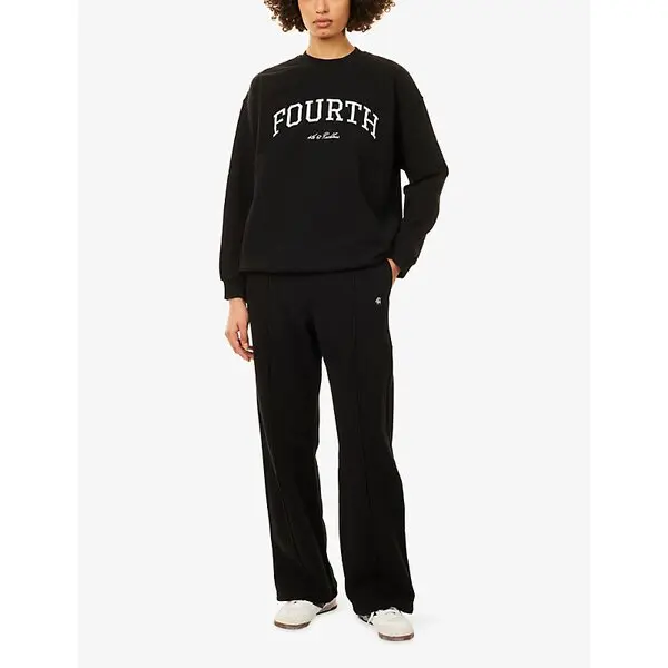 4TH & RECKLESS Fergie Wide-leg Cotton-jersey Jogging Bottoms - Black