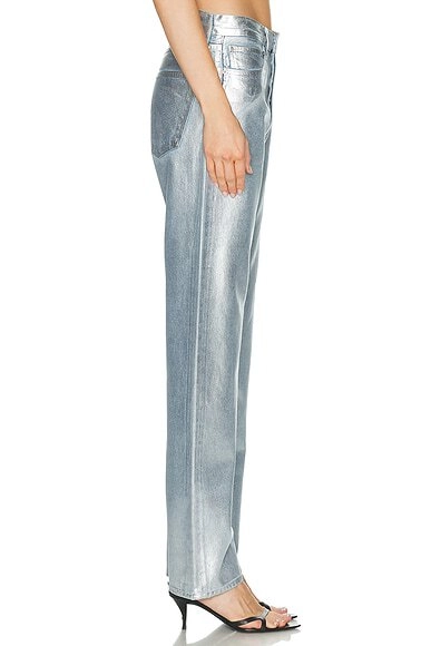 AGOLDE Metallic 90's Mid Rise Loose Fit Jeans - Tinfoil