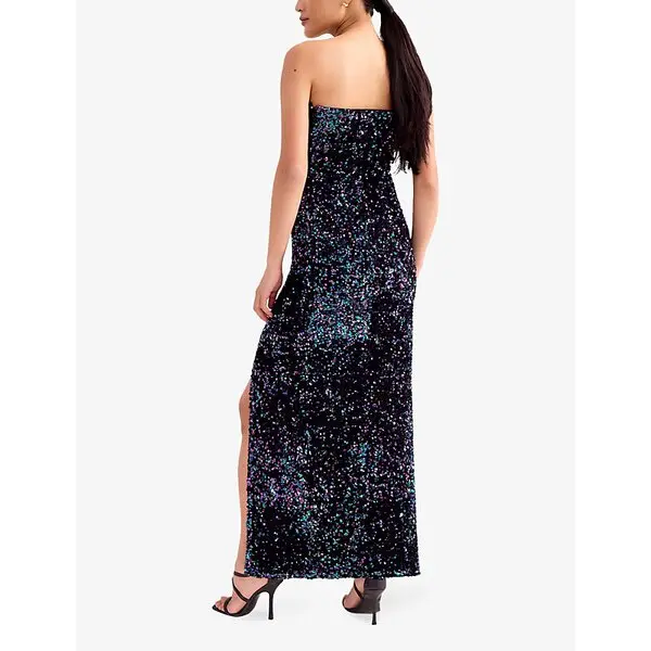 RO&ZO Blair Cluster Sequin Bandeau Maxi Dress