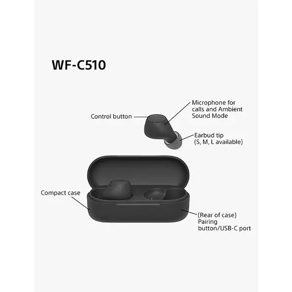 SONY Wf-c510 Wireless Earbuds - Black
