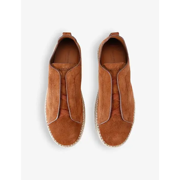Zegna Triple Stitch Suede Espadrilles - Tan