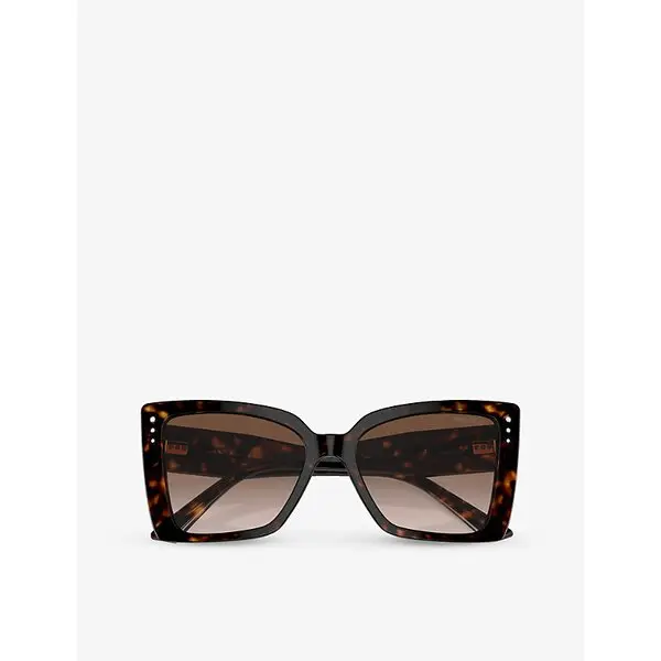 JIMMY CHOO Jc5001b Tortoiseshell Acetate Square Frame Sunglasses - Brown