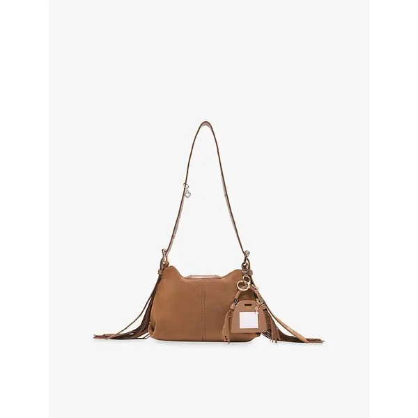 Maje Mini Mirror Bag Charm - Camel