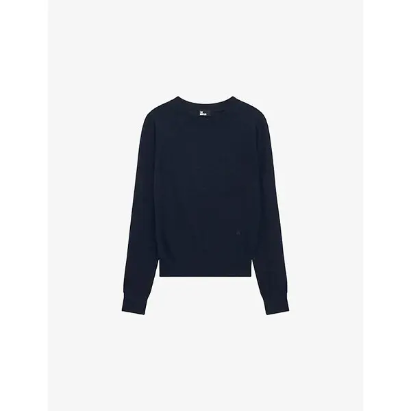 The Kooples Round Neck Wool Jumper - Navy