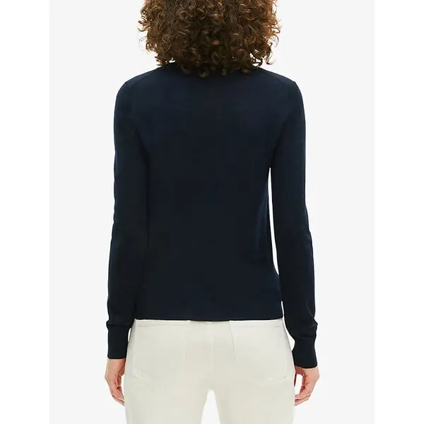 The Kooples Round Neck Wool Jumper - Navy